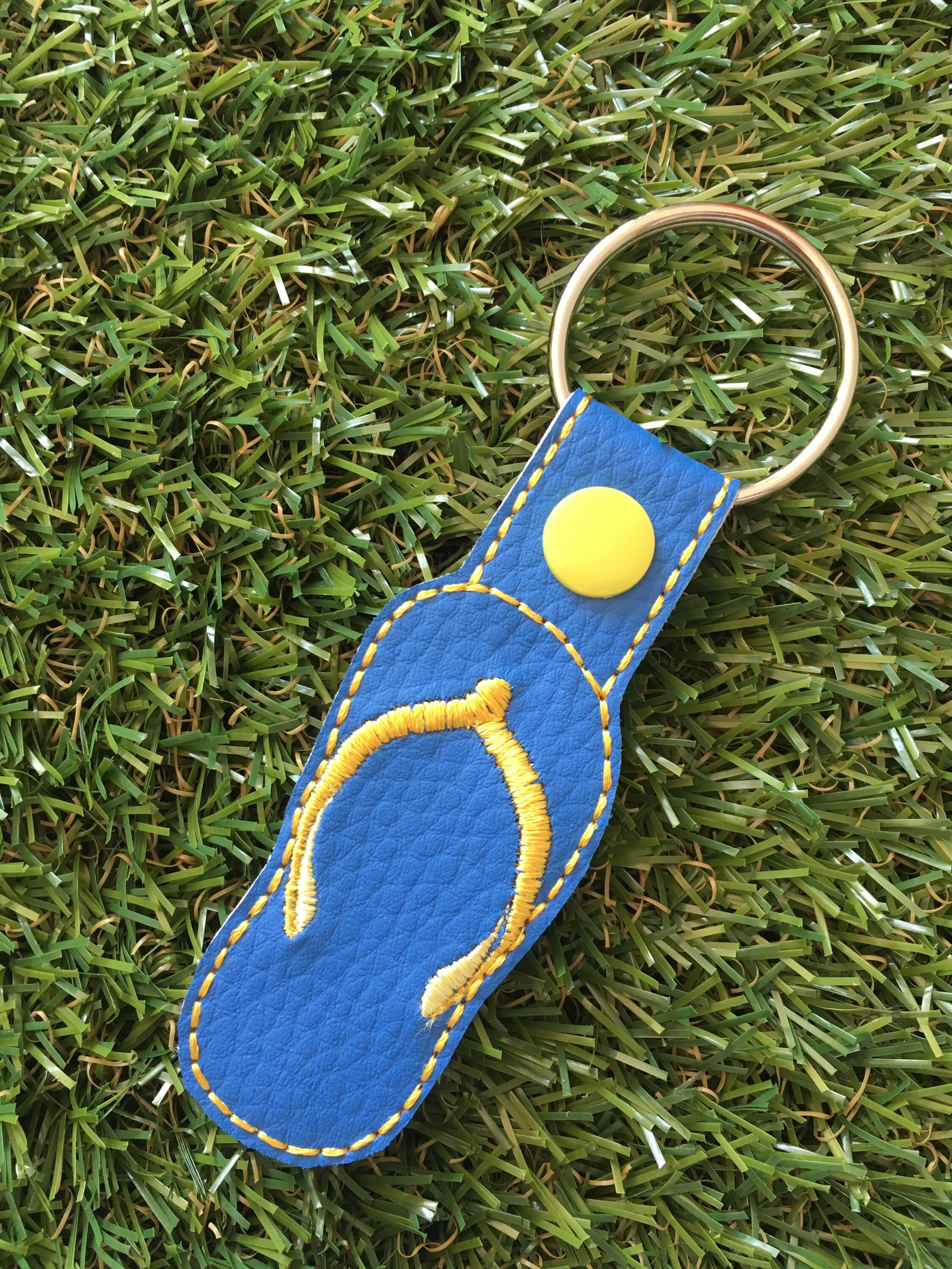 Flip Flop Key Fob Embroidered Onto Faux Leather. Flipflop - Etsy UK