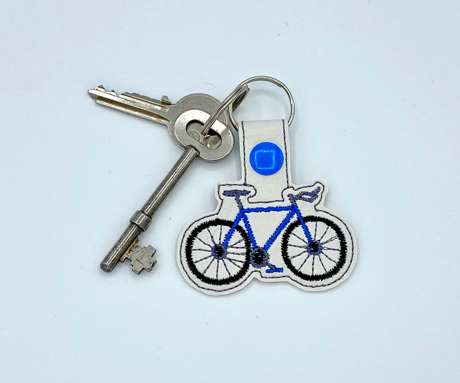 Bicycle Key Fob Embroidered on Faux Leather Sports Bike - Etsy UK