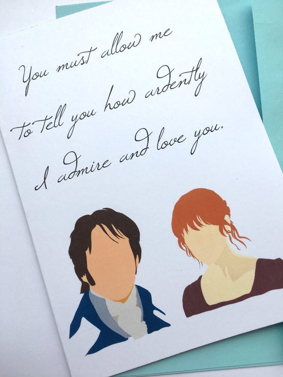 Pride and Prejudice Card. Instant Download Printable DIY | Etsy