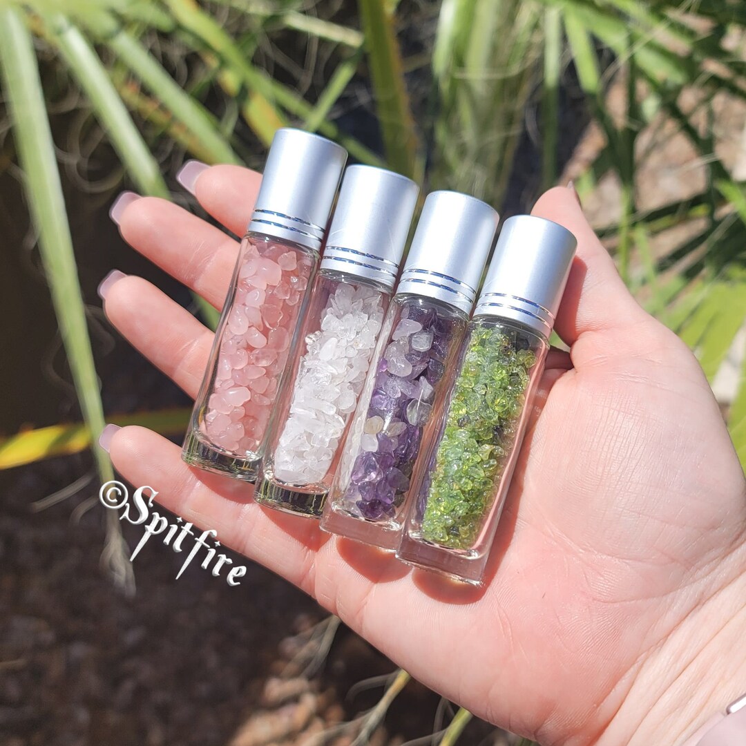 Essential Oil Crystal Infused Rollers Tube Rollers, Healing, Spiritual ...