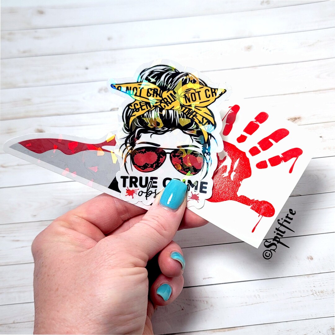 True Crime Sticker Pack Holographic Vinyl, Printed Vinyl, True Crime ...