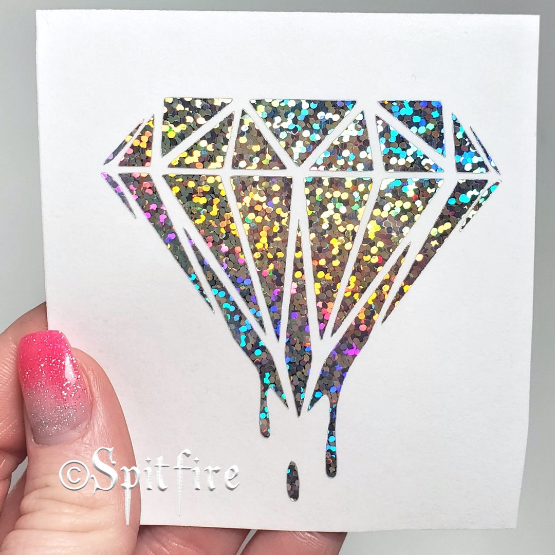 Dripping Diamond Decal- Holographic, Glitter, Girls Best Friend, Vinyl ...