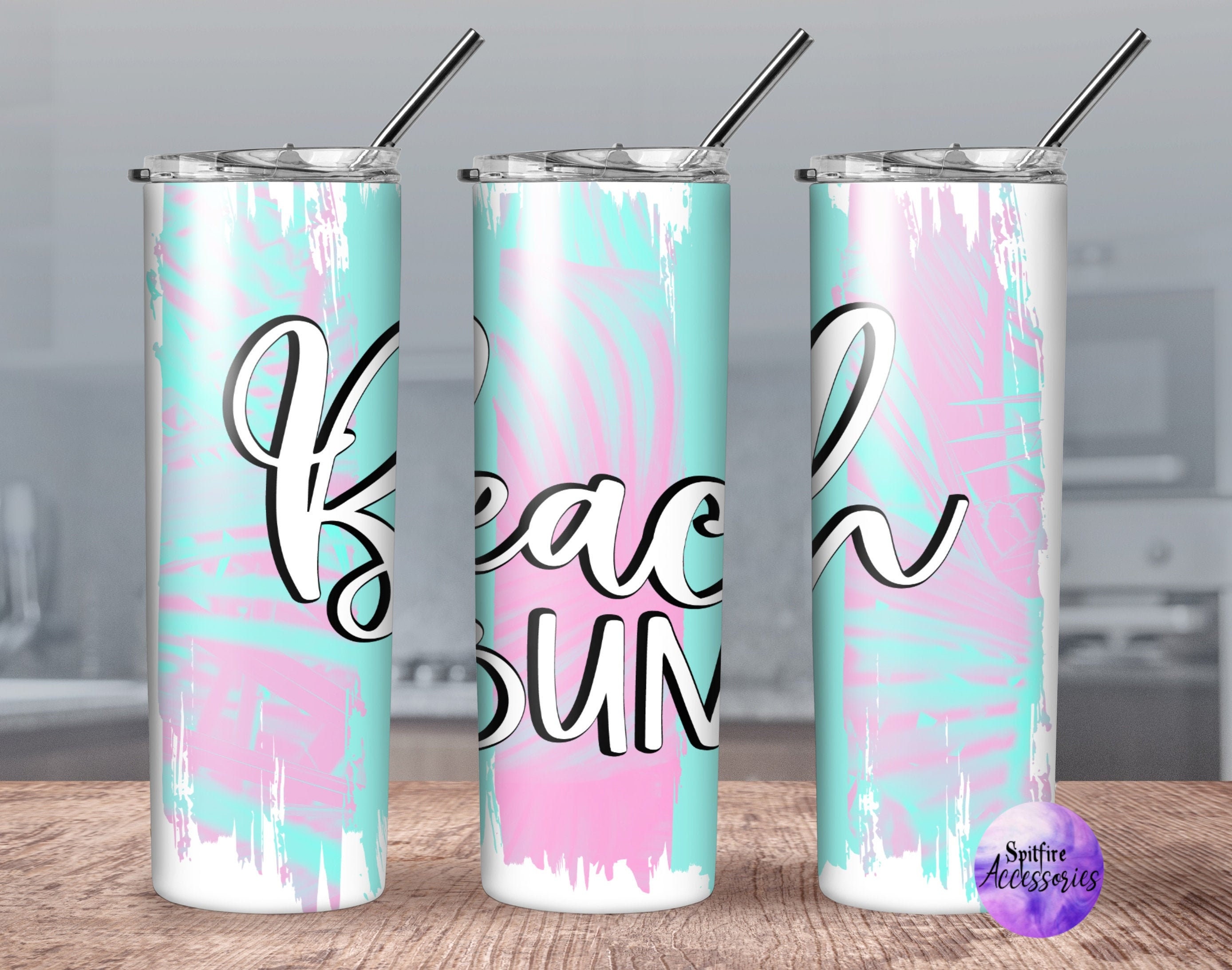 Beach Bum Skinny Tumbler Travel Mug Beach Life Waves Ocean - Etsy UK