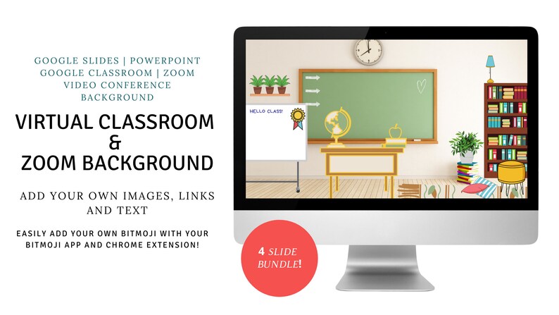 TEACHER ZOOM BACKGROUND Bundle | Classroom Backdrop | Instant Download ...