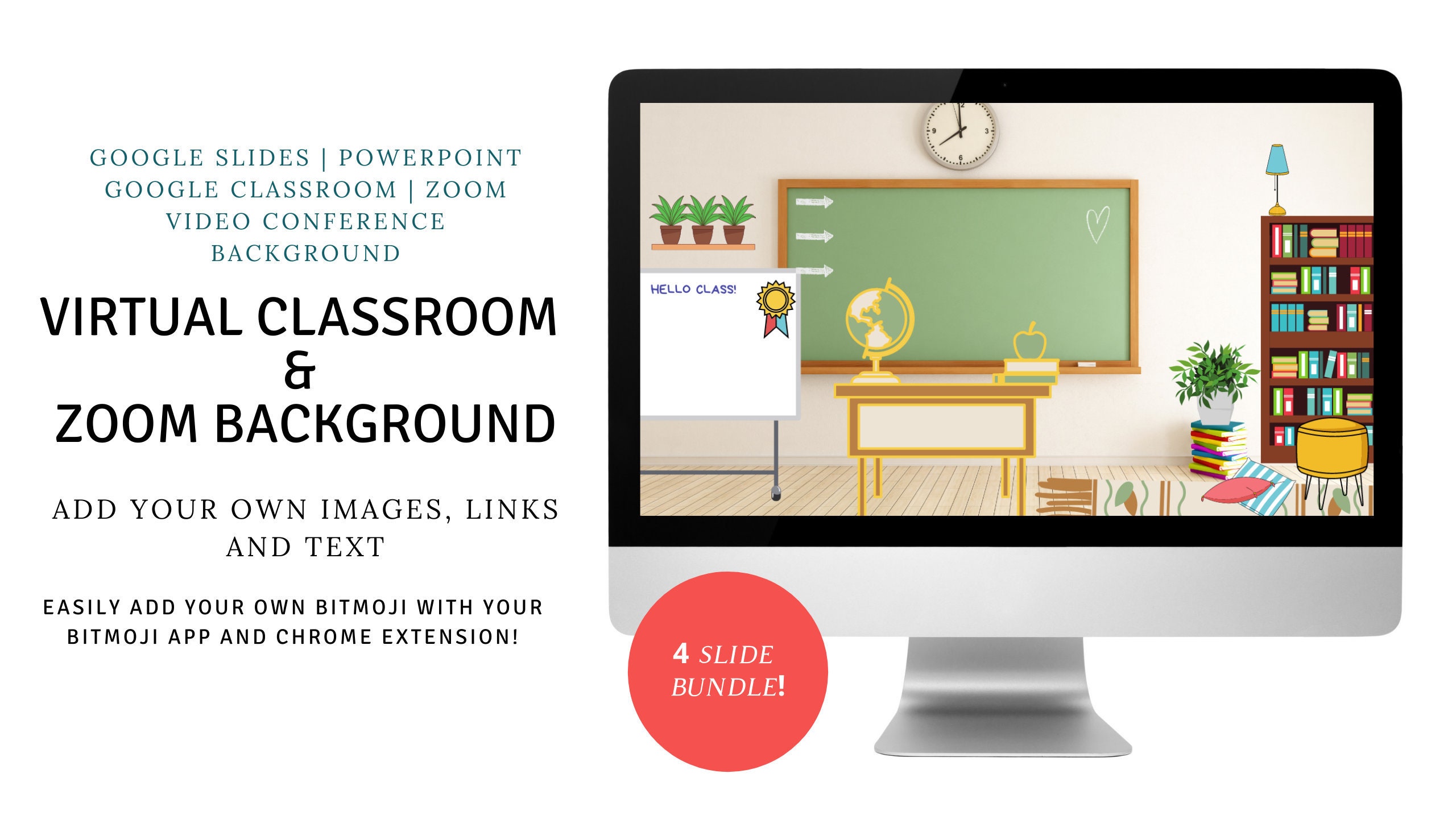 TEACHER ZOOM BACKGROUND Bundle Classroom Backdrop Instant Download Zoom ...