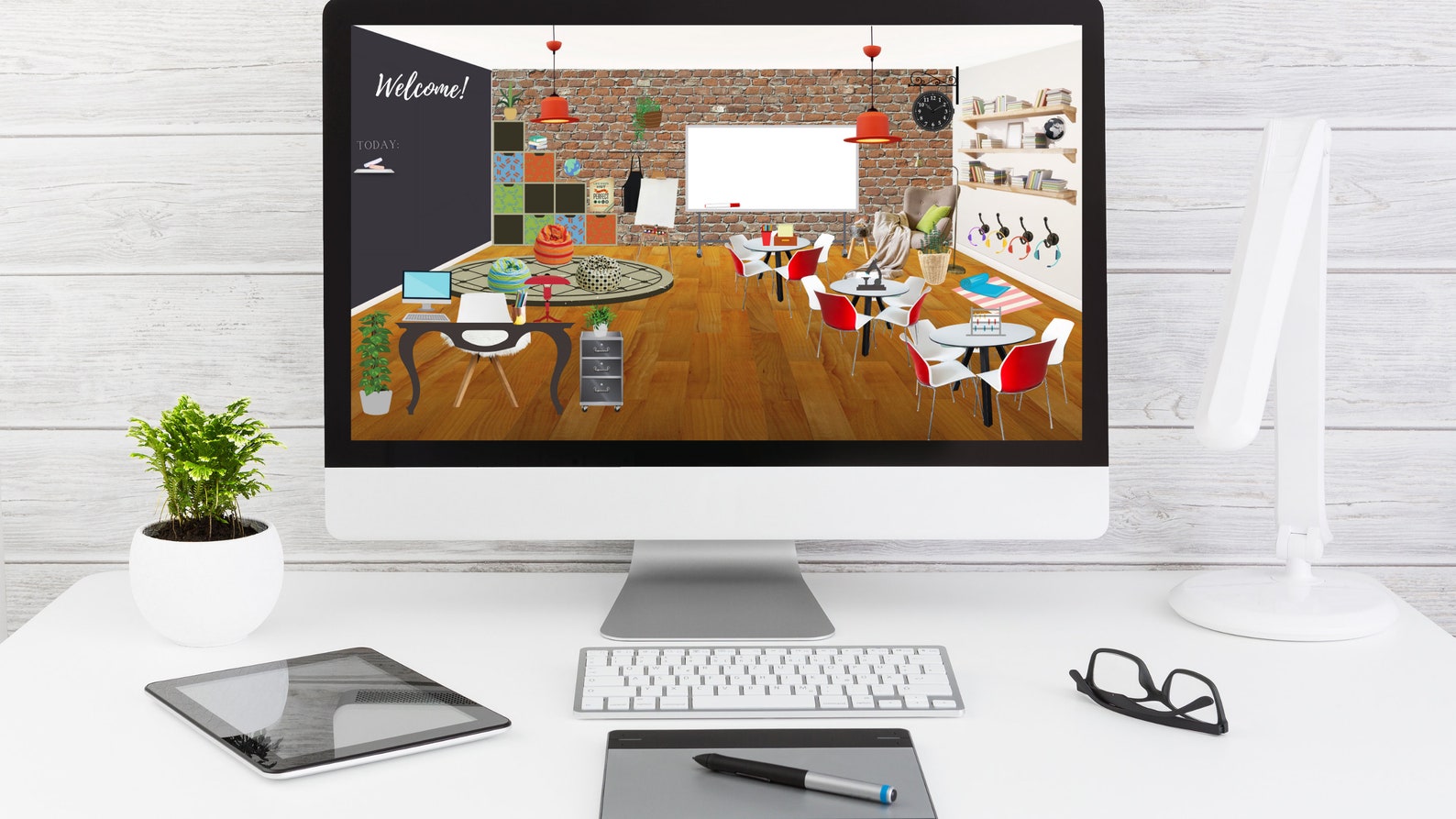 PREMADE VIRTUAL CLASS *industrial Elementary* Template| Class Backdrop ...