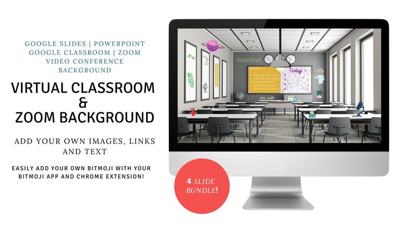 TEACHER ZOOM BACKGROUND Bundle | Classroom Backdrop | Instant Download ...