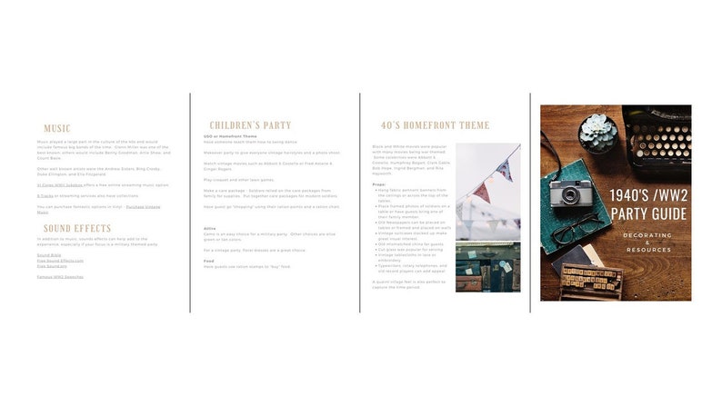 Military WWII Party. WW2/USO Themed Party Guide, Decorating, Digital ...