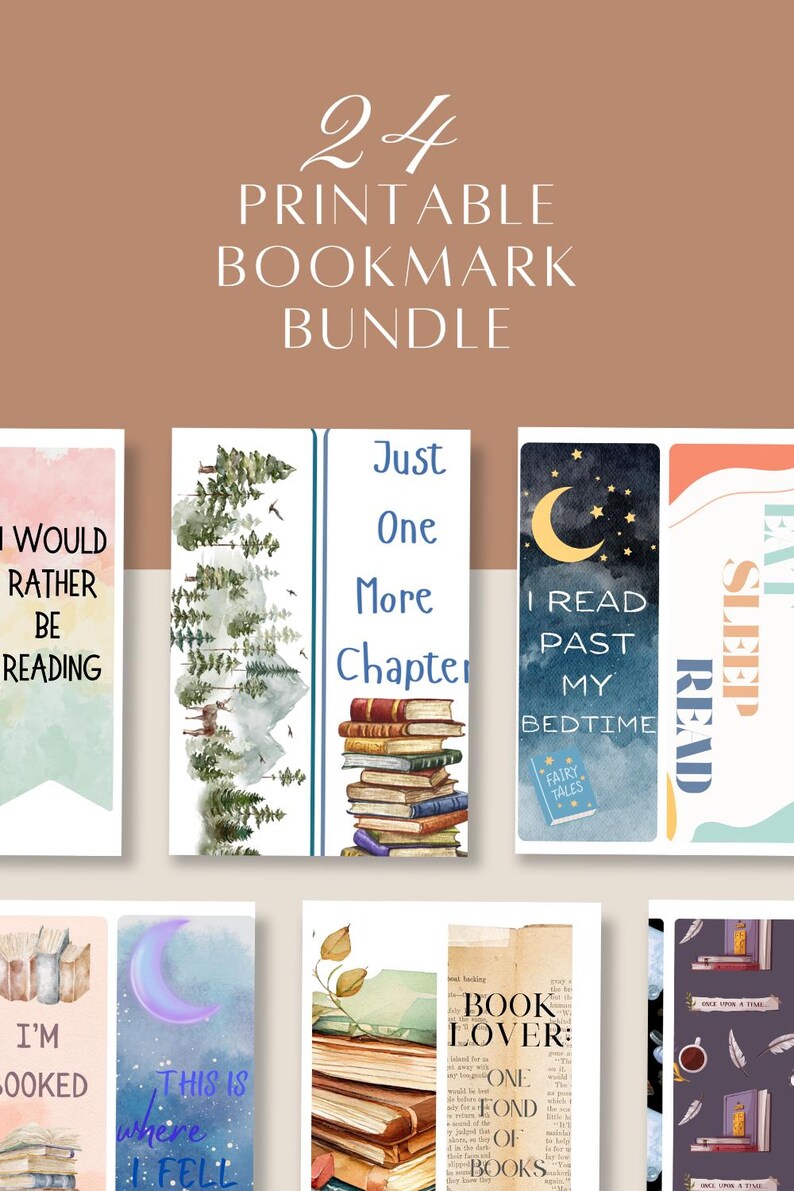 24 Printable Bookmarks, Book Lovers, Reading, Book Club, Bookish ...