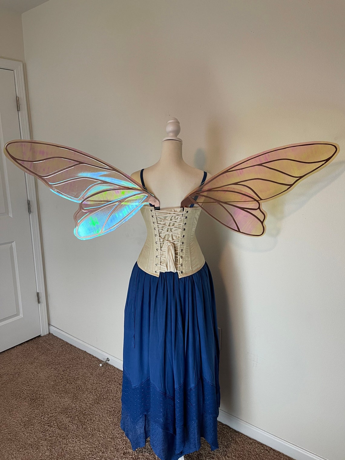 Large Rose Gold and Iridescent Gold Fairy Wings Fairy Costume | Etsy