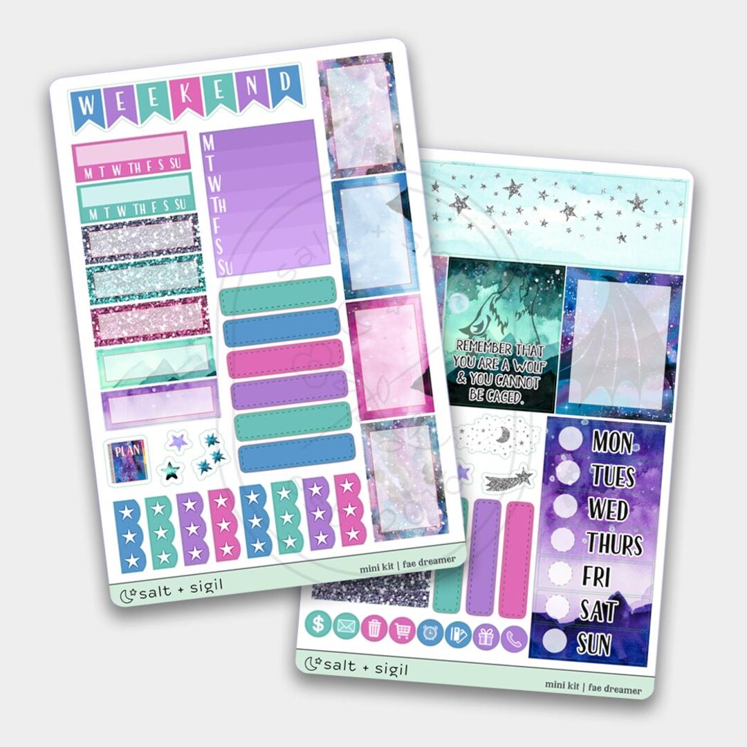 Fae Dreamer // MINI KIT - Planner Stickers, ACOTAR, Bookish, Library - Etsy