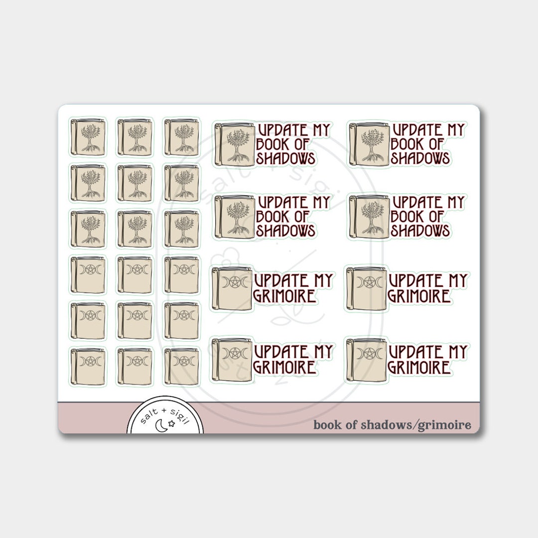 Book of Shadows/grimoire // DOODLE - Planner Stickers, Witch, Pagan - Etsy