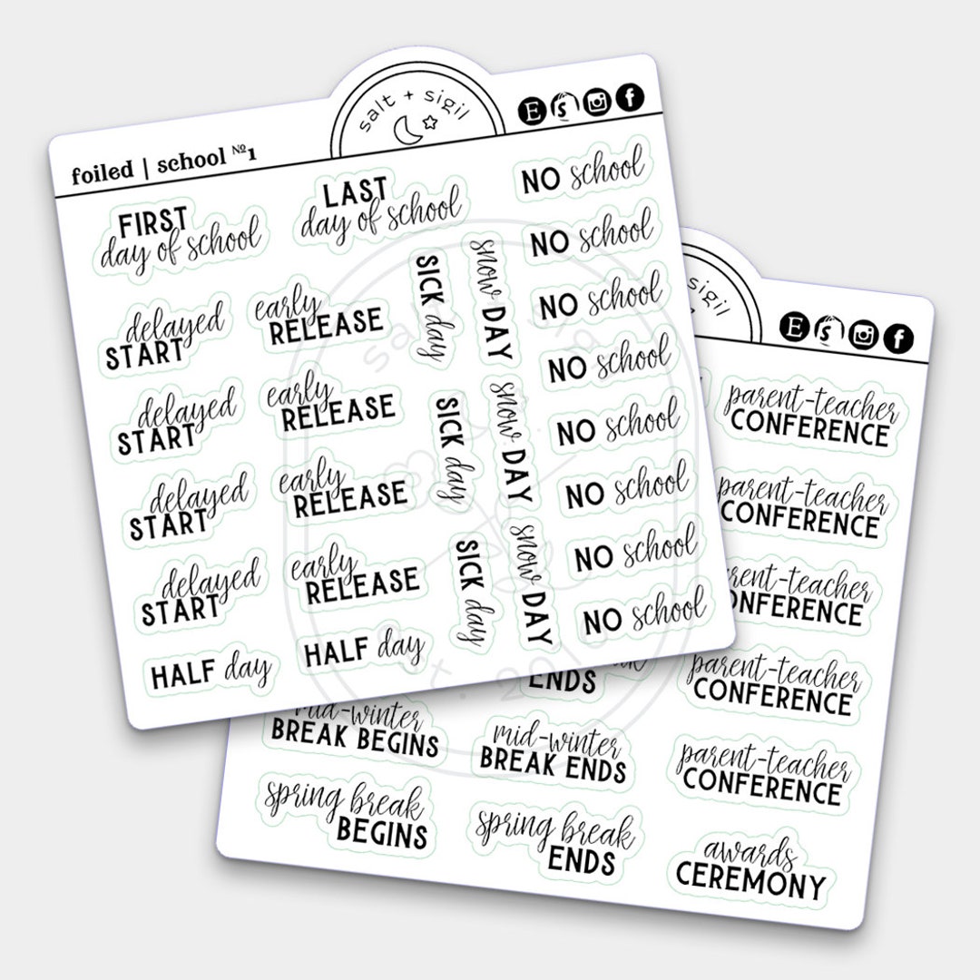 School // Foil Script - Etsy