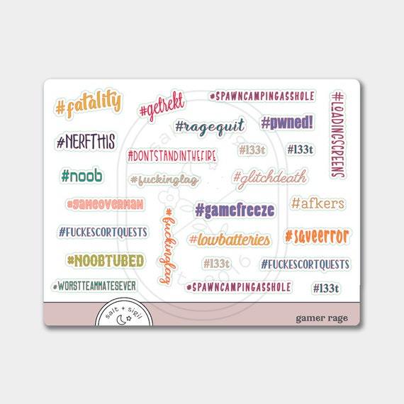 Gamer Rage Hashtags | Etsy