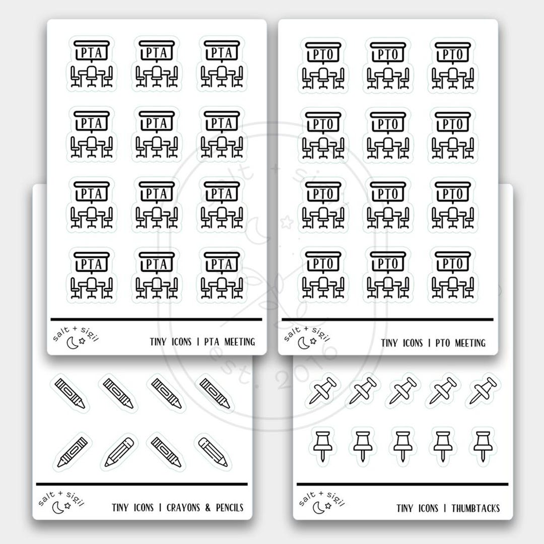 School // Foil Tiny Icons - Planner Stickers, Elementary, University ...