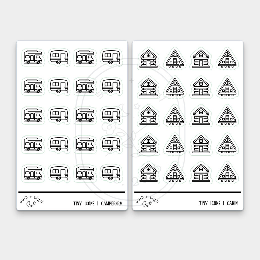 Hobby | Outdoors // Foil Tiny Icons - Planner Stickers, Gift, Camp - Etsy