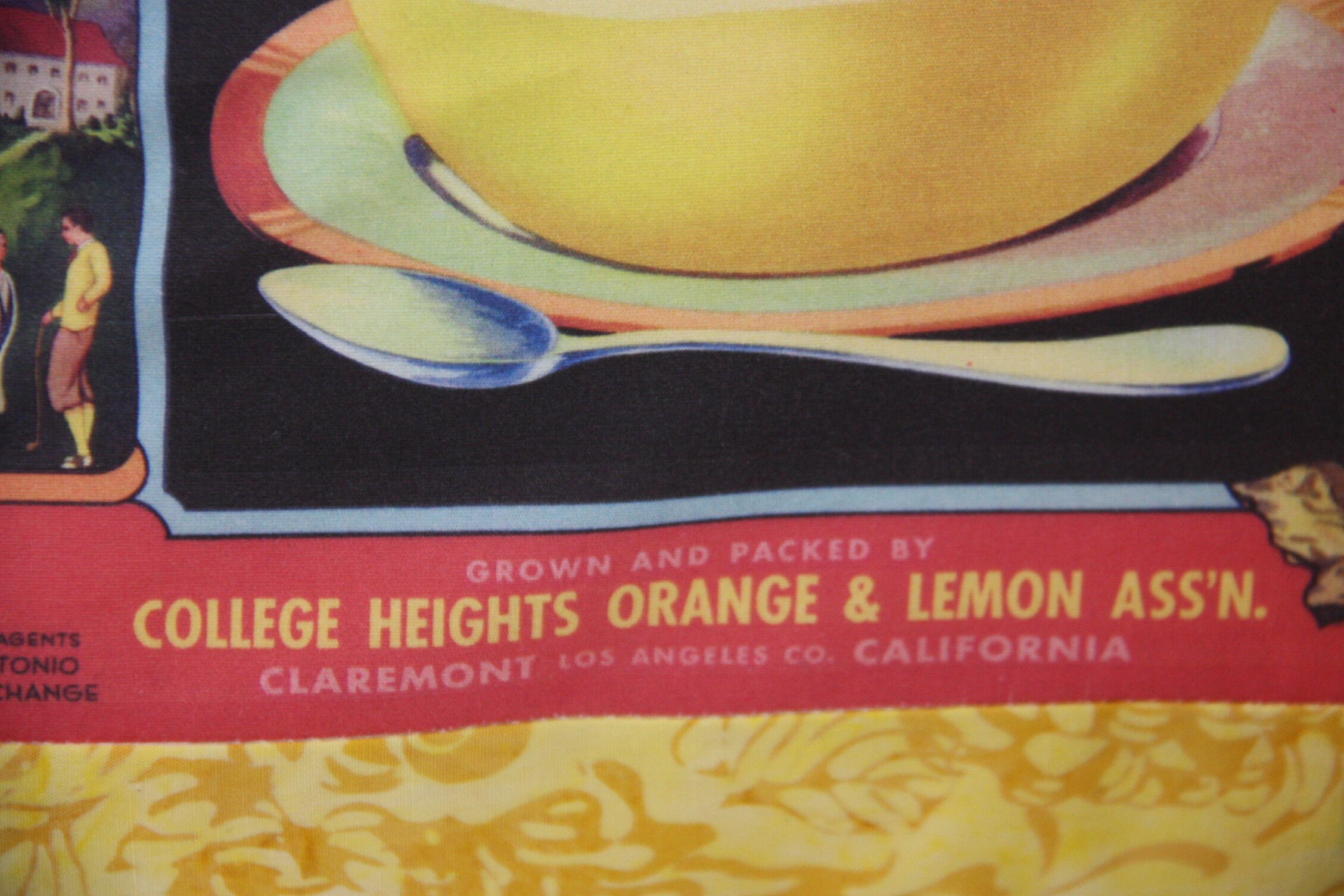 Throw Pillow With Vintage Advertising Graphic Vintage Fruit Crate Label ...