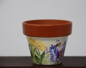 Mini Hand Painted Flower Pots, Succulent Pot, Flower Pot Party Favors ...