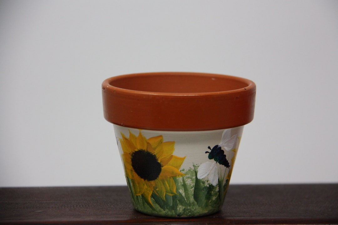 Mini Hand Painted Flower Pots, Succulent Pot, Flower Pot Party Favors ...