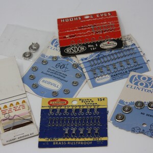 Vintage Sewing Notions, Vintage Snaps Hooks and Eyes Hosiery Mending ...