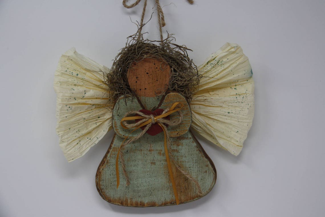 Primitive Country Wood Angel Wall Art Christmas Folk Art | Etsy