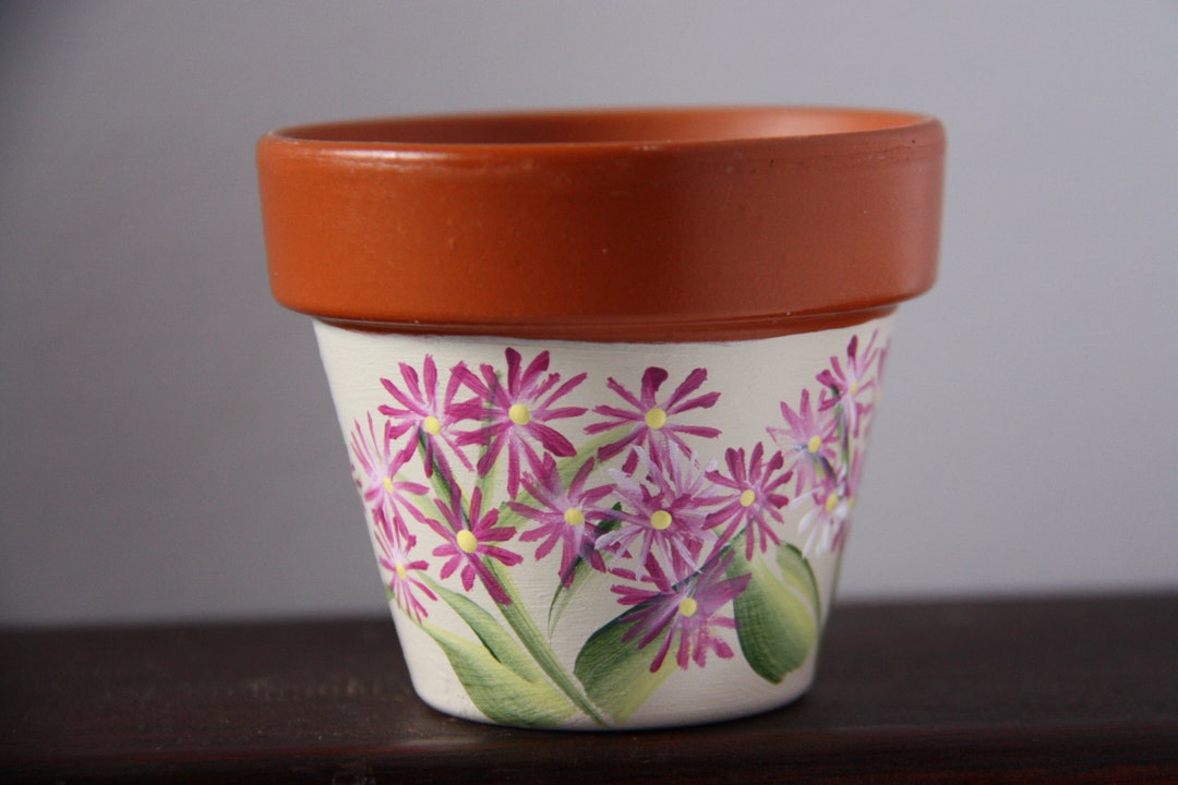 Mini Hand Painted Flower Pots, Succulent Pot, Flower Pot Party Favors ...