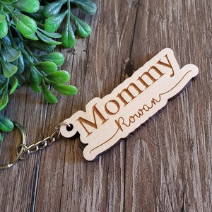 Custom Laser Engraved Mom Key Chain With Kids Names - Etsy