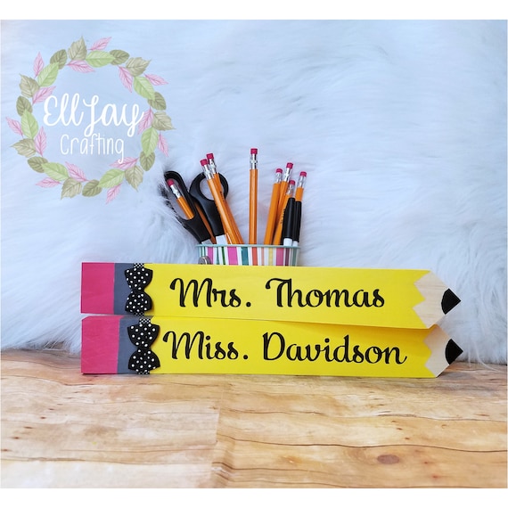 Teacher pencil sign Educator sign Teacher gift Teacher | Etsy