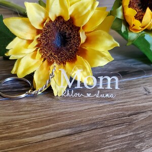 Custom Laser Engraved Mom Key Chain With Kids Names - Etsy