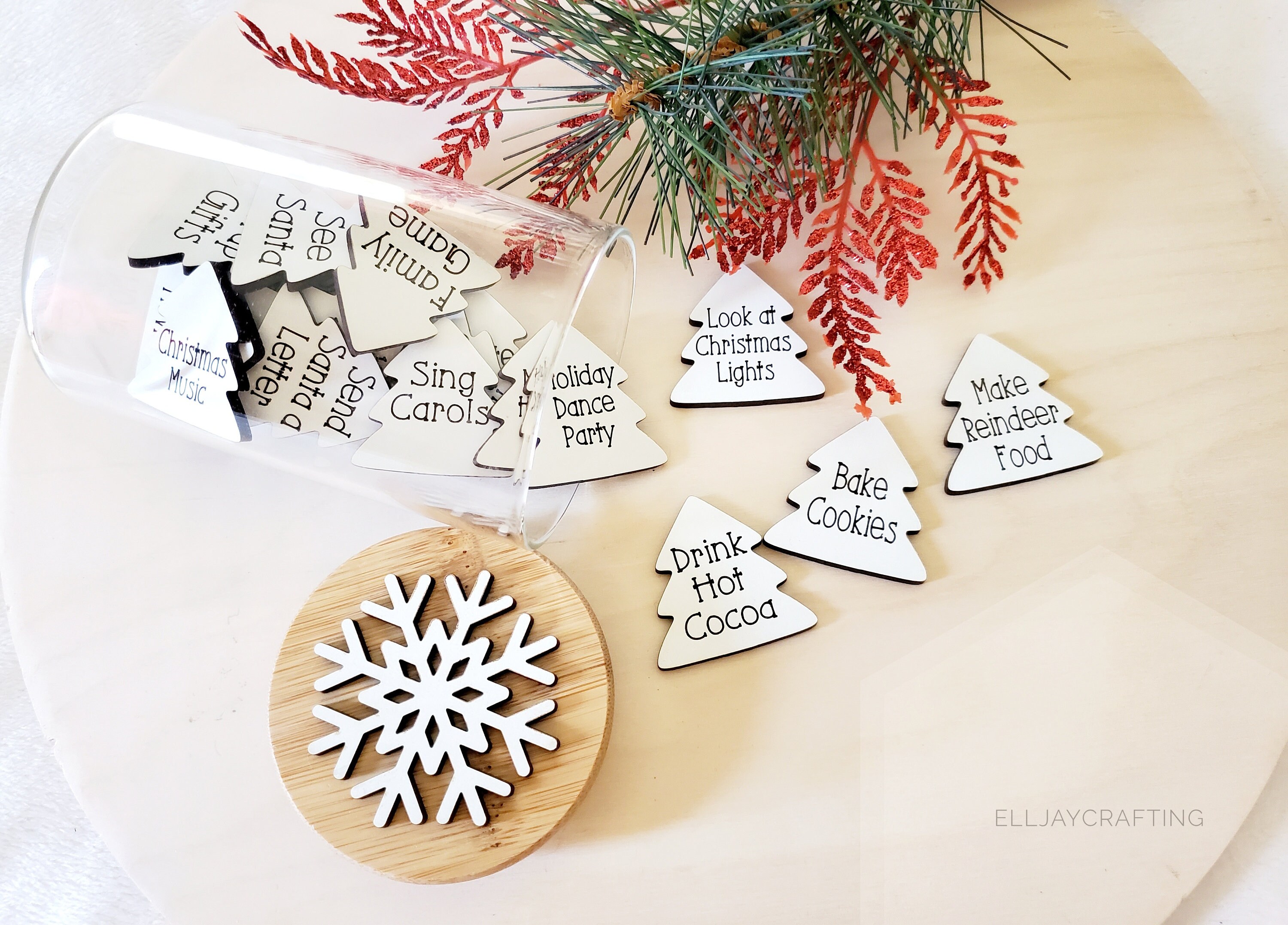24 Christmas Bucket List Tokens With Glass Jar or Draw String Bag ...