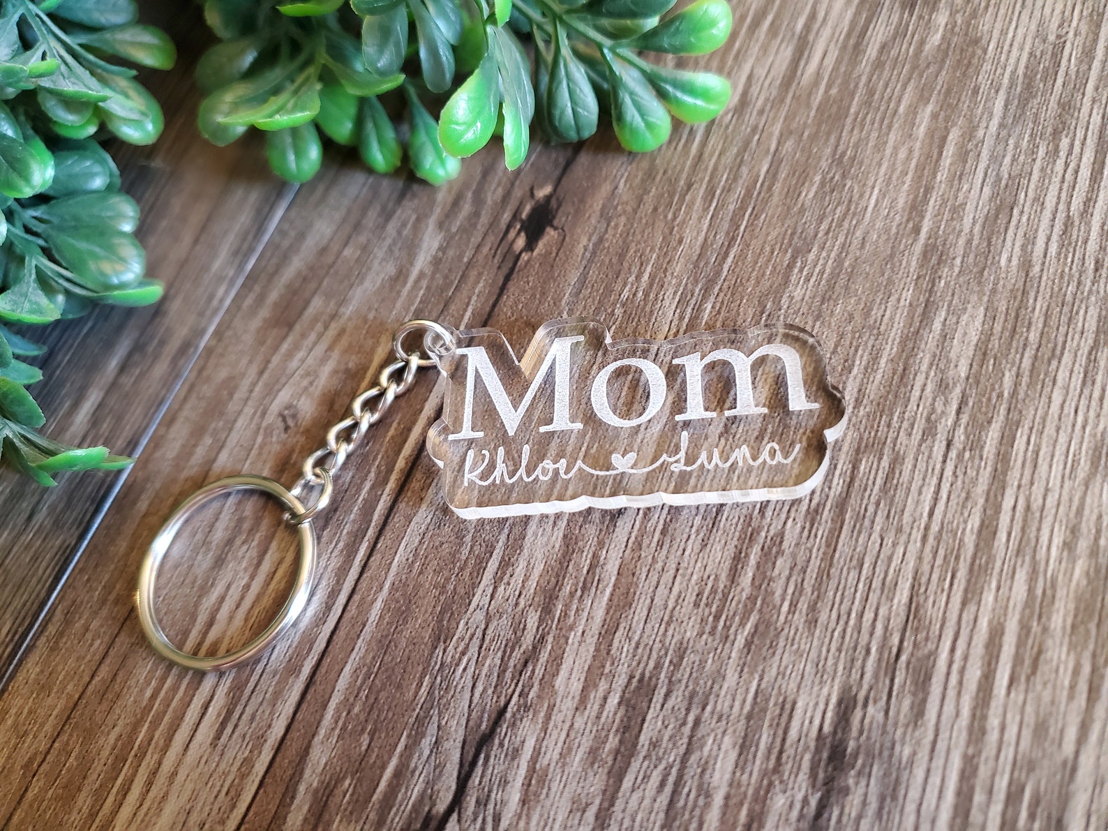 Custom Laser Engraved Mom Key Chain With Kids Names | Etsy