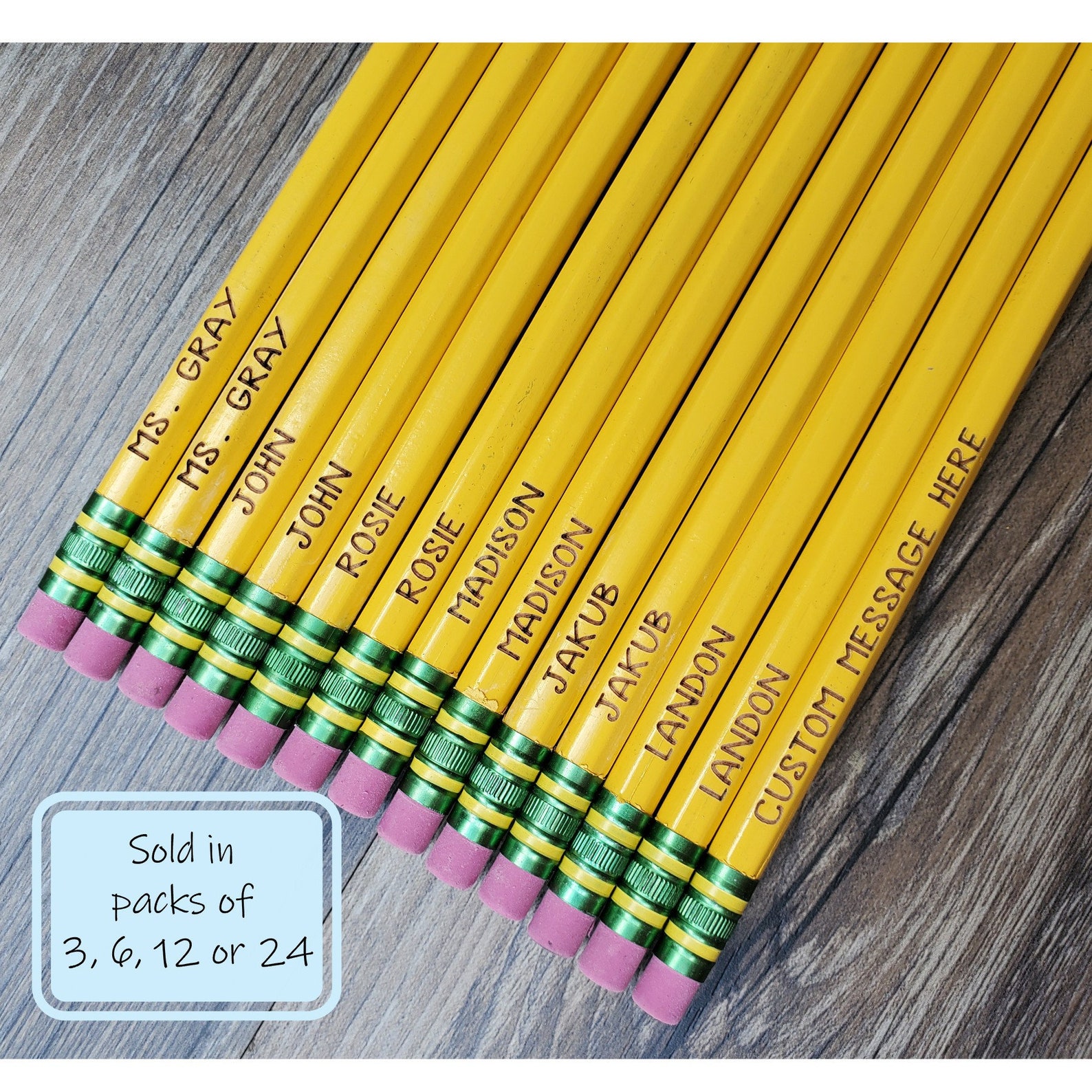 Personalized Pencils Custom Engraved Pencils Back to School - Etsy
