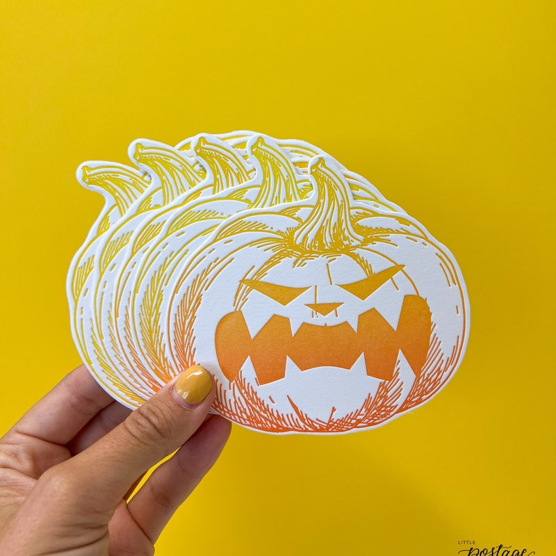 Letterpress Halloween Card Sets - Etsy