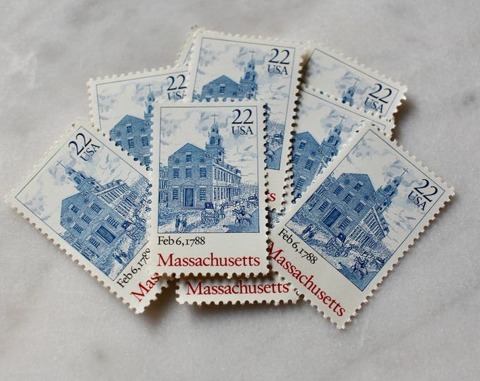 Massachusetts Postage Stamps | 10 Unused Vintage Postage Stamps | 22 ...