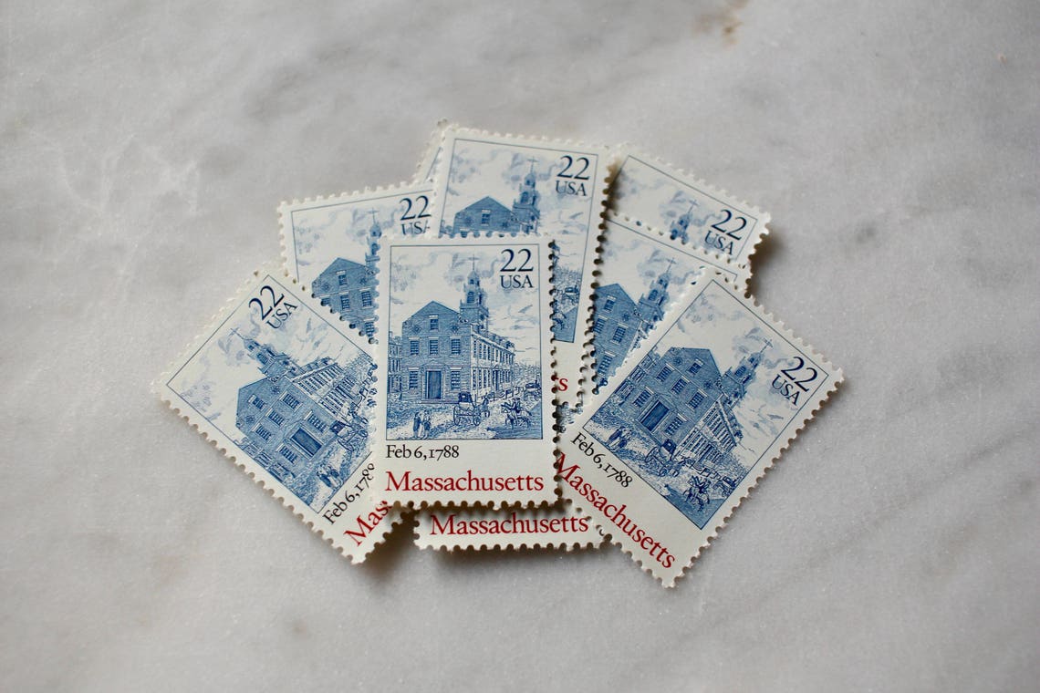 Massachusetts Postage Stamps 10 Unused Vintage Postage - Etsy