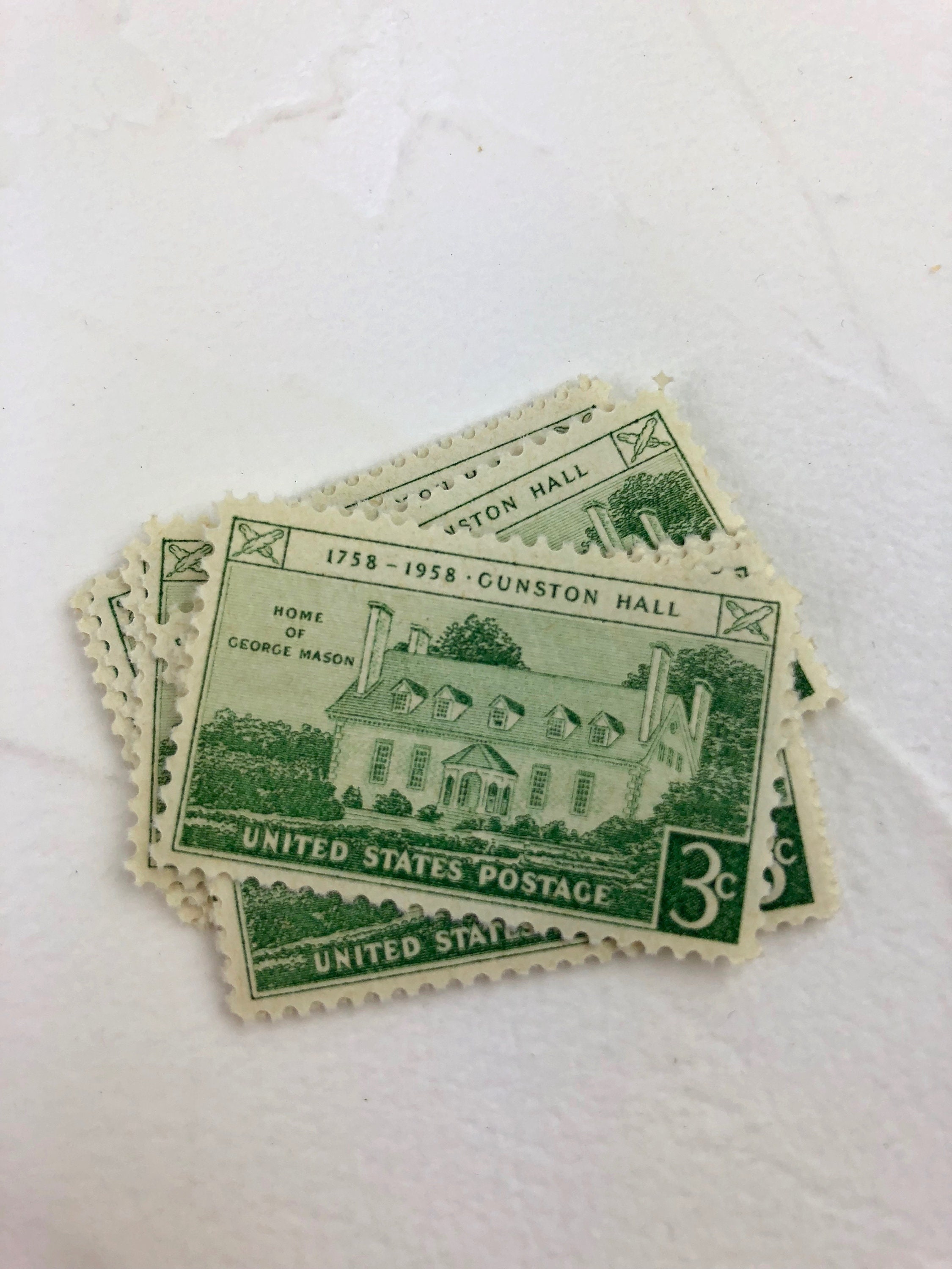 Gunston Hall Stamp 10 Unused Vintage Postage Stamps 3 - Etsy