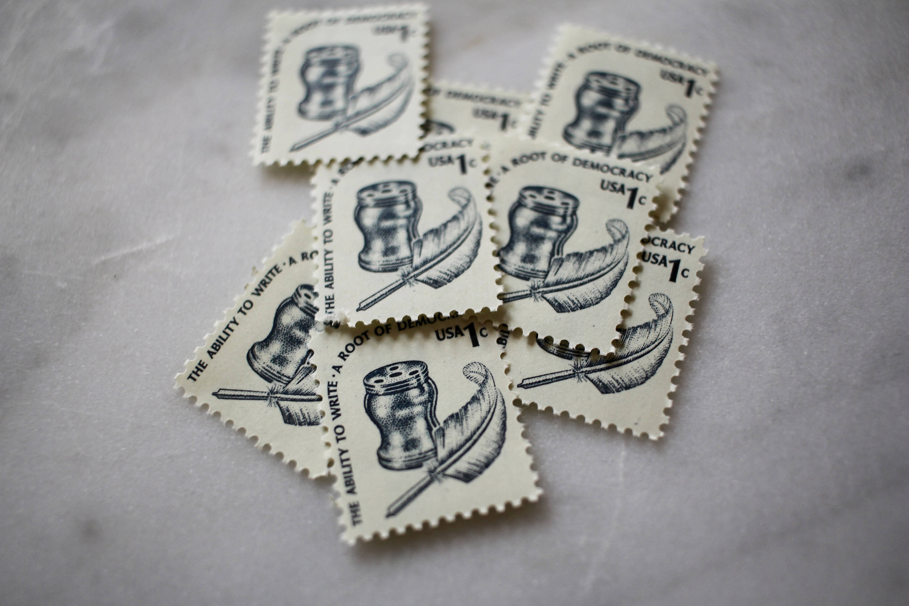 Inkwell and Quill Pen Postage Stamps 10 Unused Vintage - Etsy