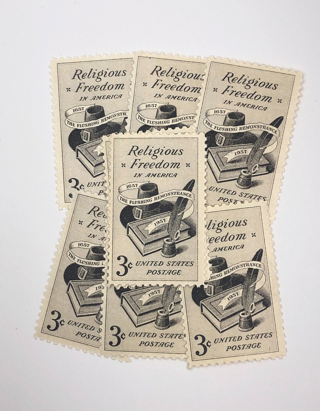 Religious Freedom Stamps | 10 Unused Vintage Postage Stamps | 3 Cents ...