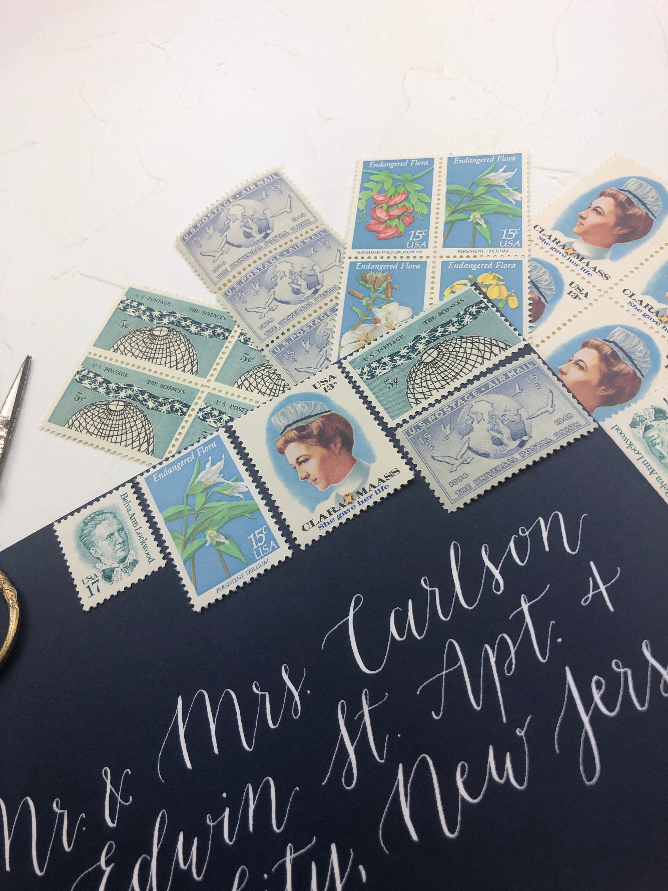 Women & Flora Vintage Unused Postage Stamps For 5 Letters | Etsy