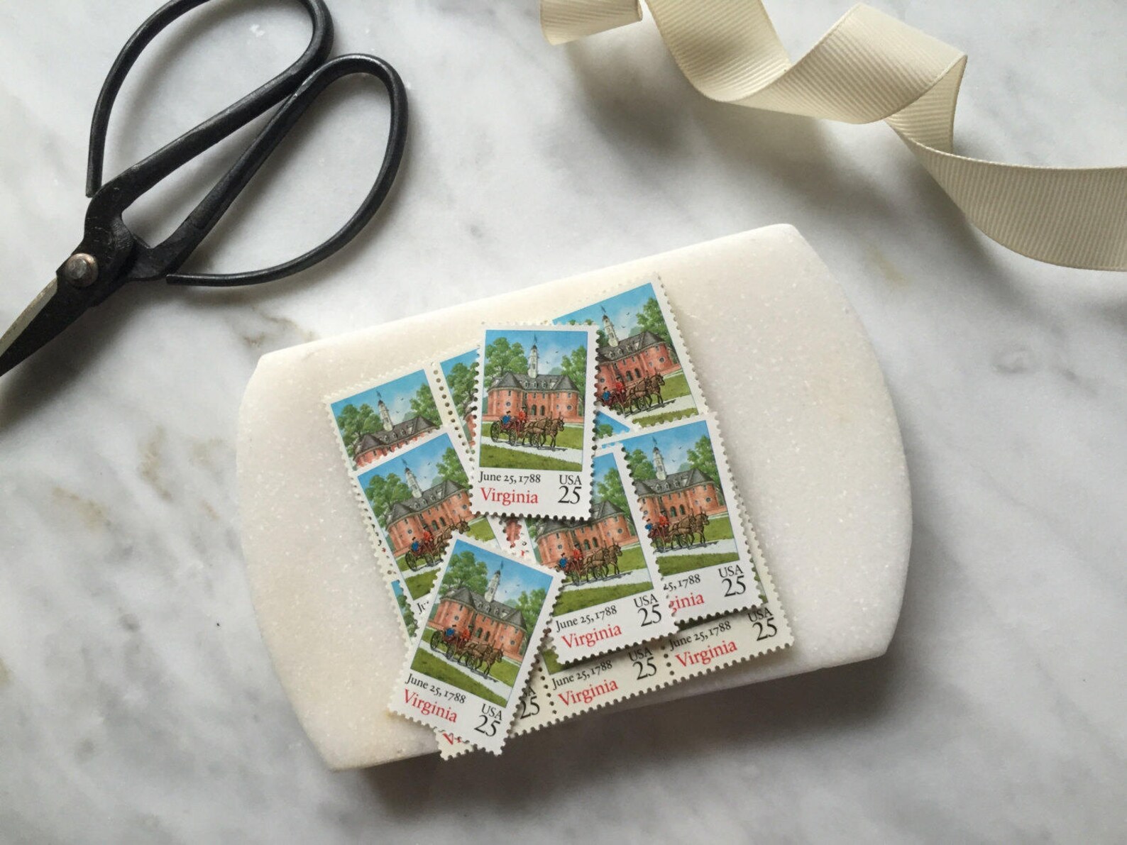 Virginia Postage Stamps | 10 Unused Vintage Postage Stamps | 25 Cents ...