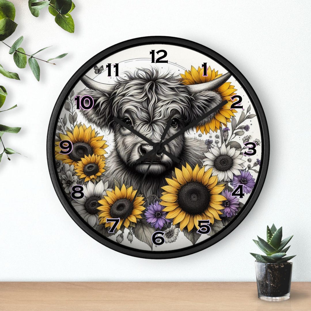 Highland Cow Wall Clock - Etsy