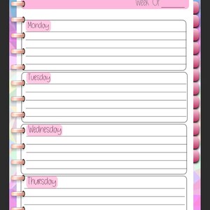 Horizontal Weekly Portrait Layout Undated Digital Planner - Etsy