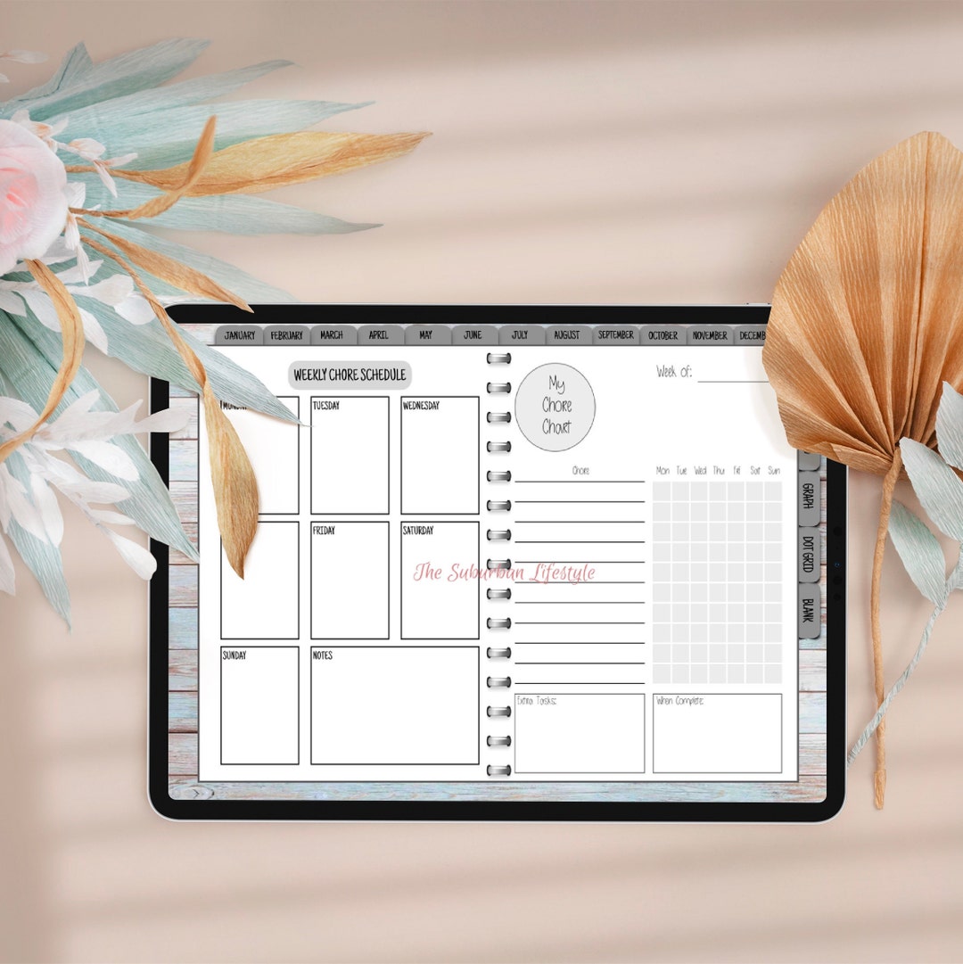 Chore Chart Digital Planning Insert Duo (printable) - Etsy