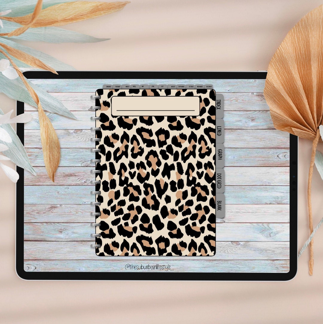 Leopard Print Horizontal Layout Undated Digital Planner - Monthly ...