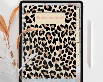 Digital Portrait Notebook With 5 Tabs Leopard Print Blank, Dotted ...