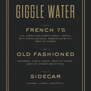 Art Deco Cocktail Menu Print: Prohibition Era Speakeasy Decor - Etsy