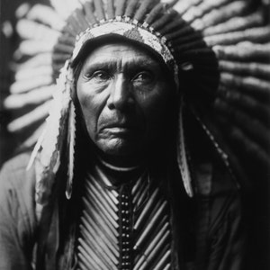 Native American - Chief Three Horses by Edward S. Curtis, 1905 - Dakota ...