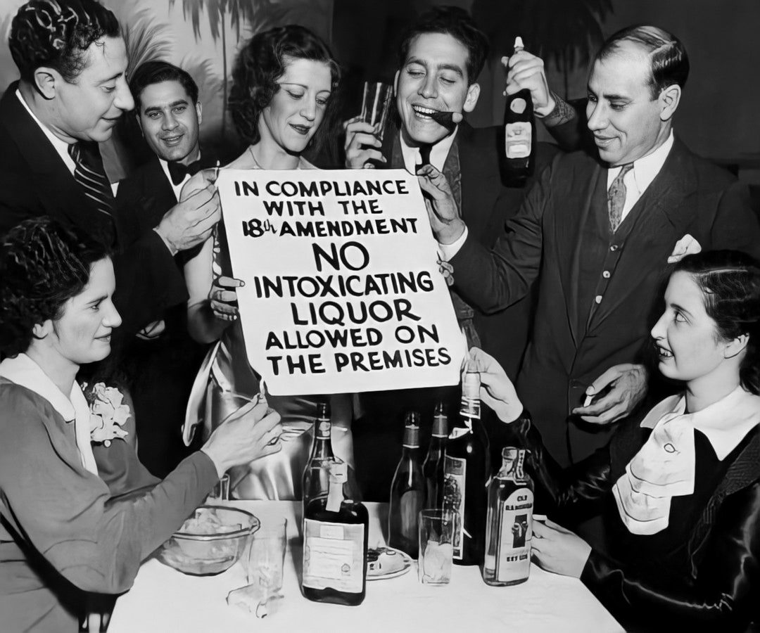 1930s Speakeasy Photo: Prohibition Era Party, No Liquor Sign (digital ...