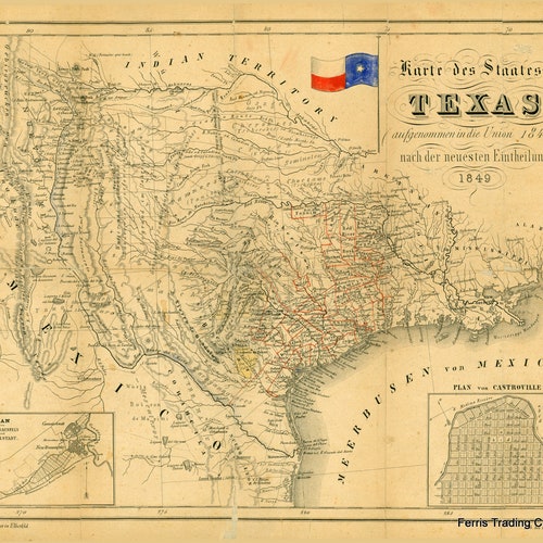 Old Texas Map 1849 Photo Reprint Photograph Print - Etsy