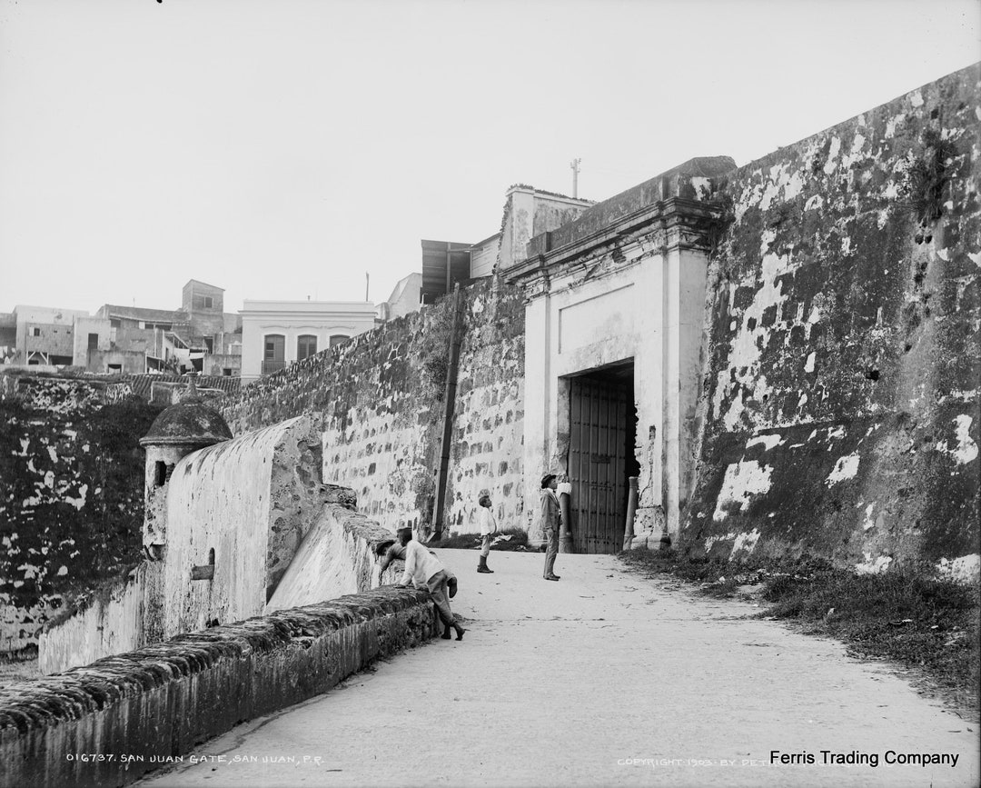 San Juan - Puerto Rico - Gate - Photo - 1903 Vintage - Etsy